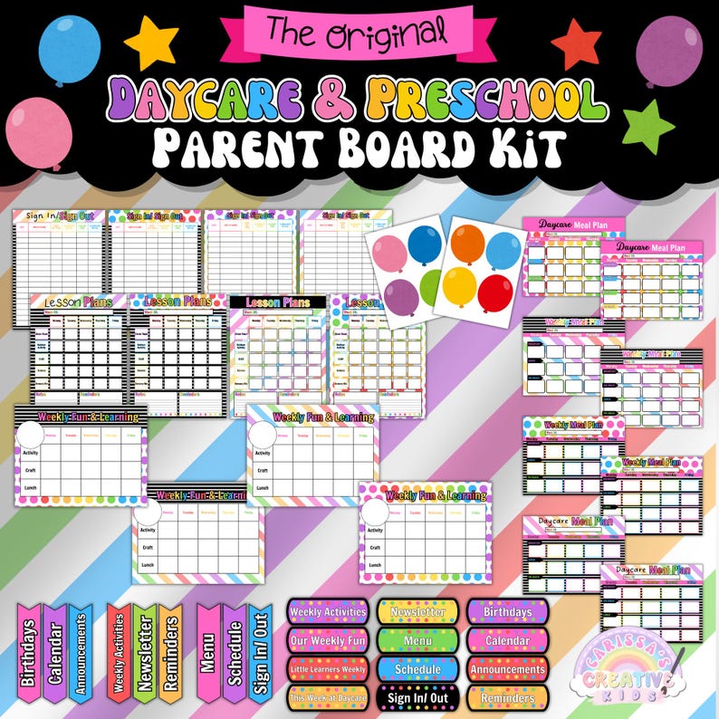 Daycare Parent Board Kit | Editable Preschool Bulletin Board ...