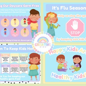 Daycare Sickness Posters Sick Policy Posters to Help Keep Your Space ...