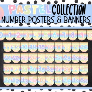Pastel Rainbow Number Posters & Banners | Classroom Decor | Playroom ...