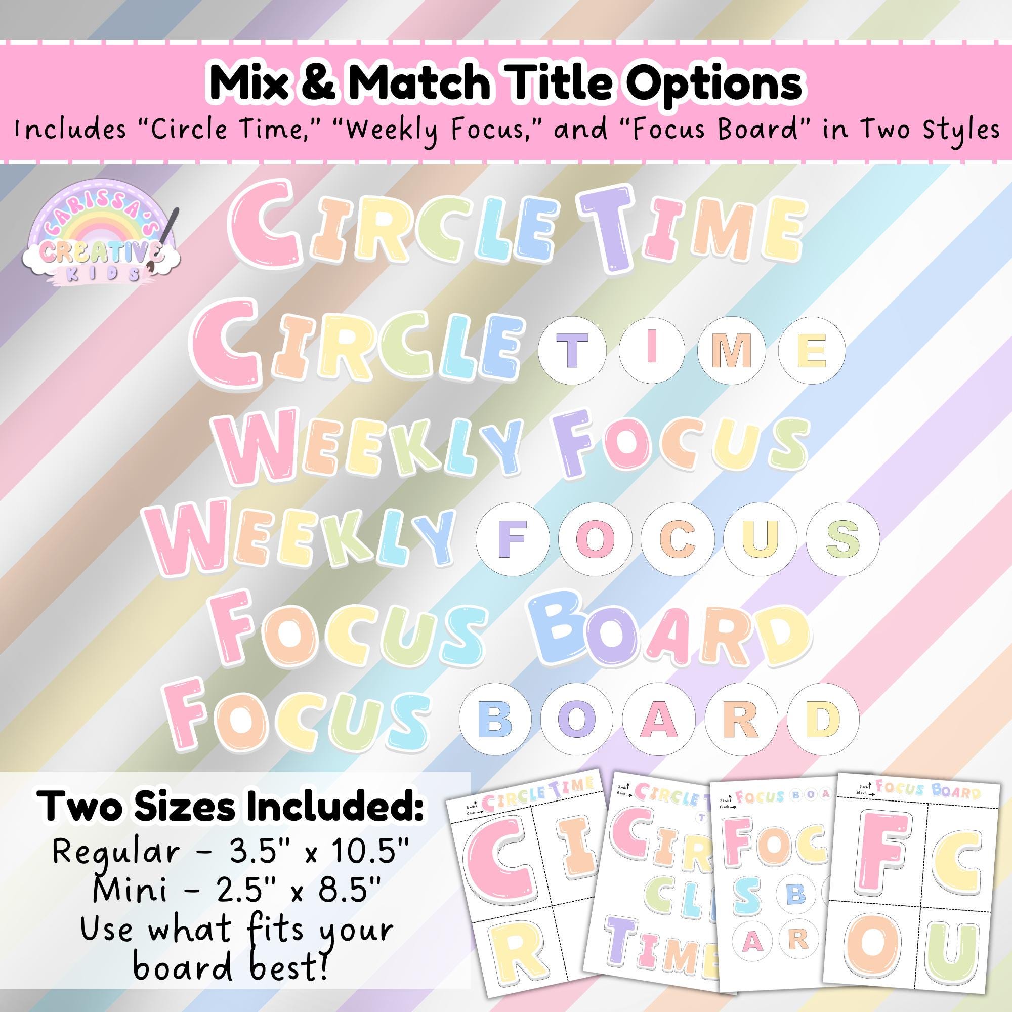 Circle Time Board | Pastel Weekly Focus Board for Preschool & Daycare ...