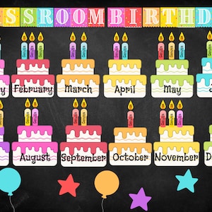 Classroom Birthday Board | Daycare | Preschool | Rainbow Dot Classroom ...