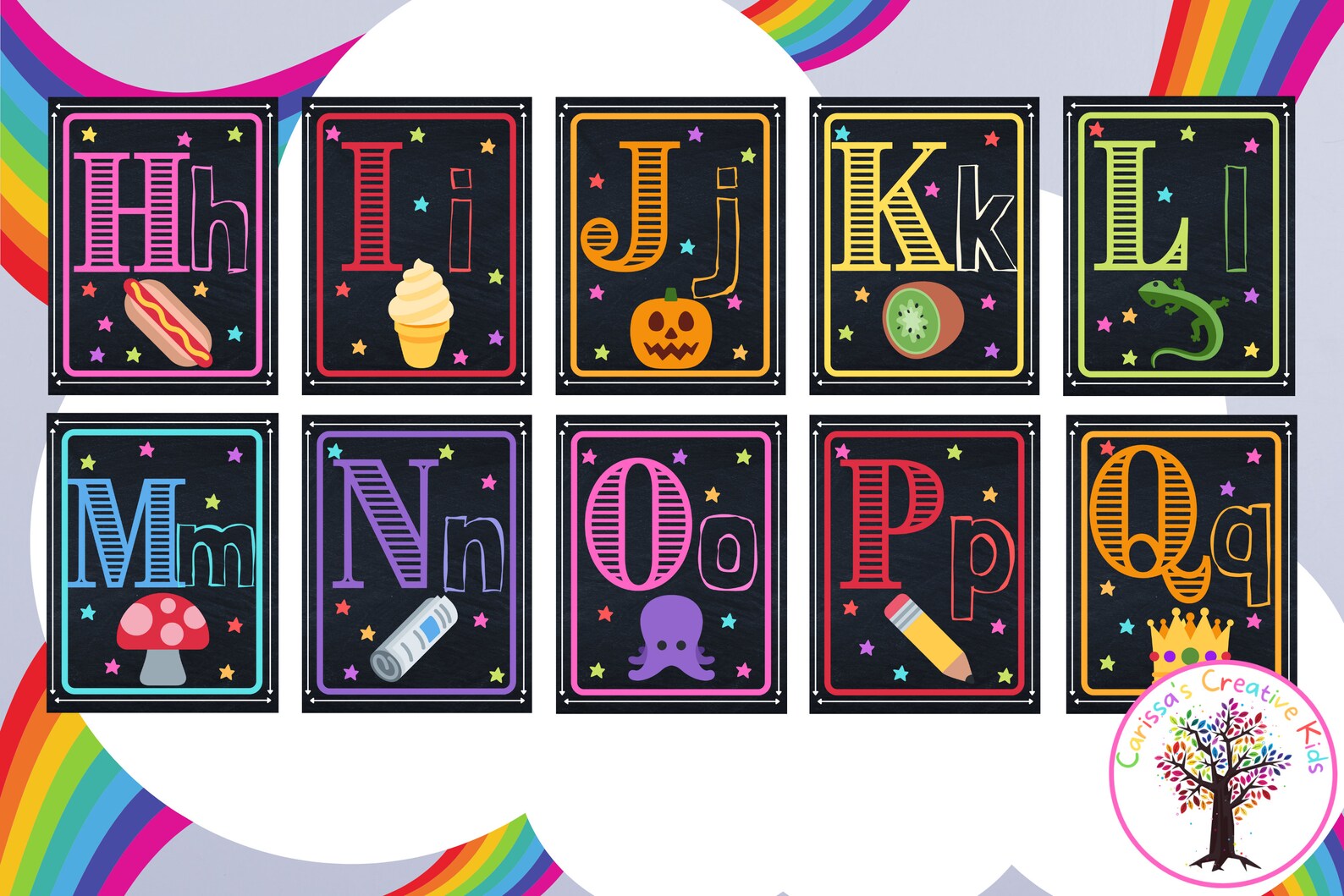 Rainbow Alphabet Posters Preschool Daycare Childcare - Etsy