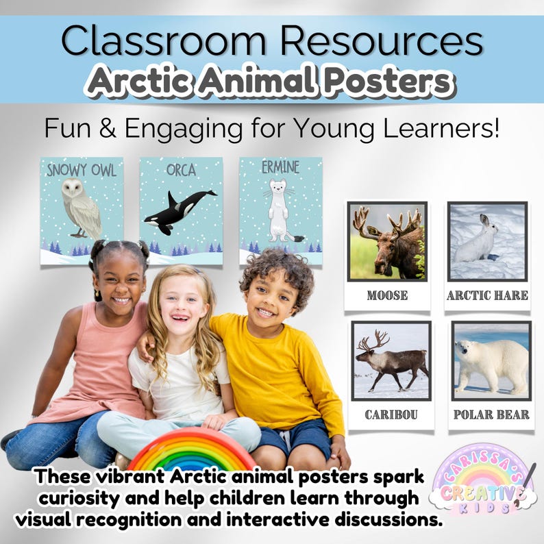 Arctic Animal Educational Preschool Posters | Polar Animals Classroom ...