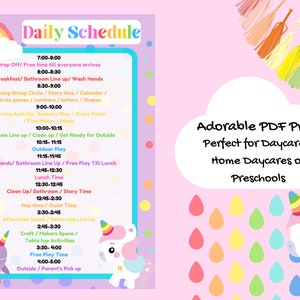 Daily Daycare Schedules | Editable | PDF Printable | 3 Designs for Your ...