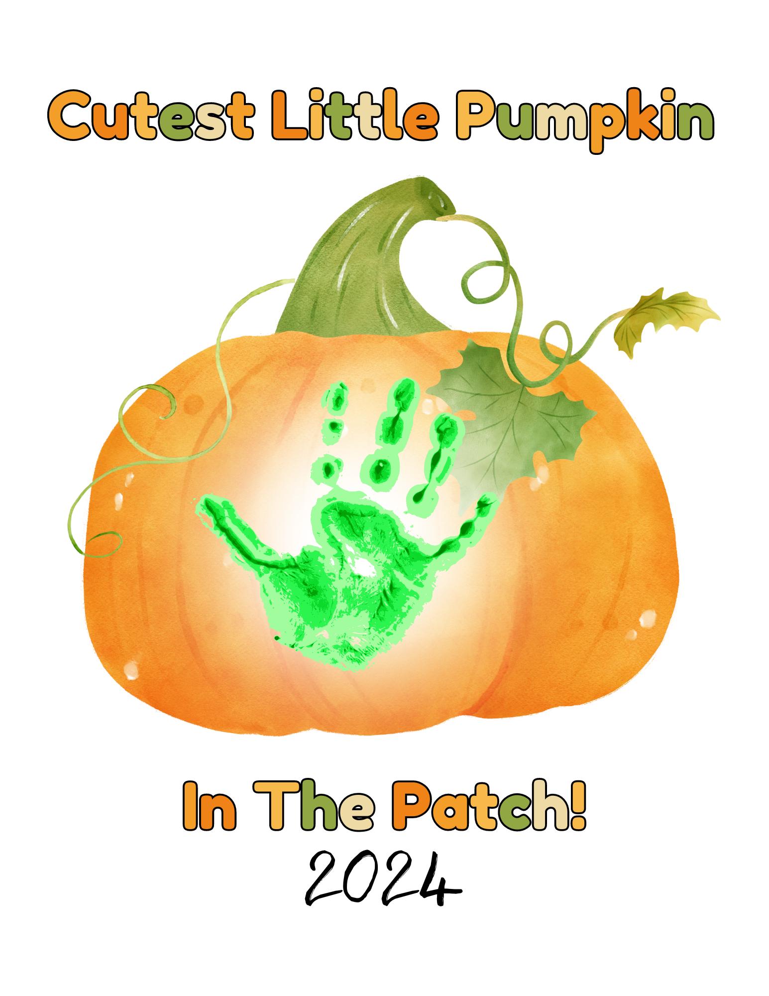 Pumpkin Handprint Art Printable, Pumpkin Printable, Fall Art Print ...