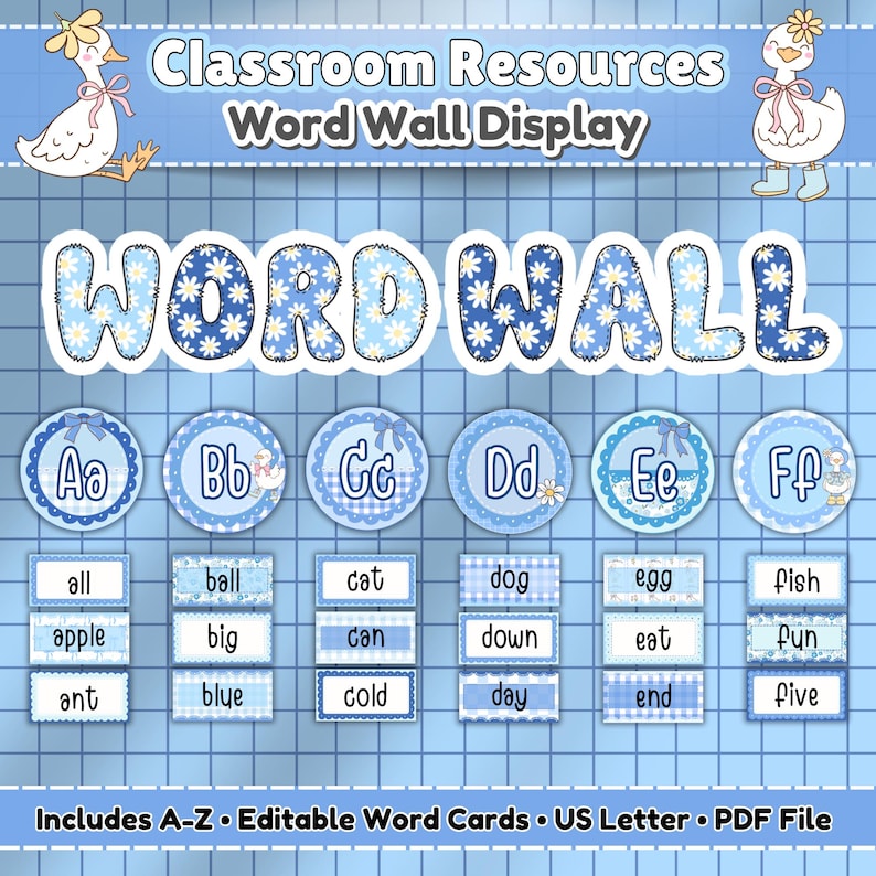 Editable Word Wall Display • A–Z Alphabet Headers + Sight Word Cards ...