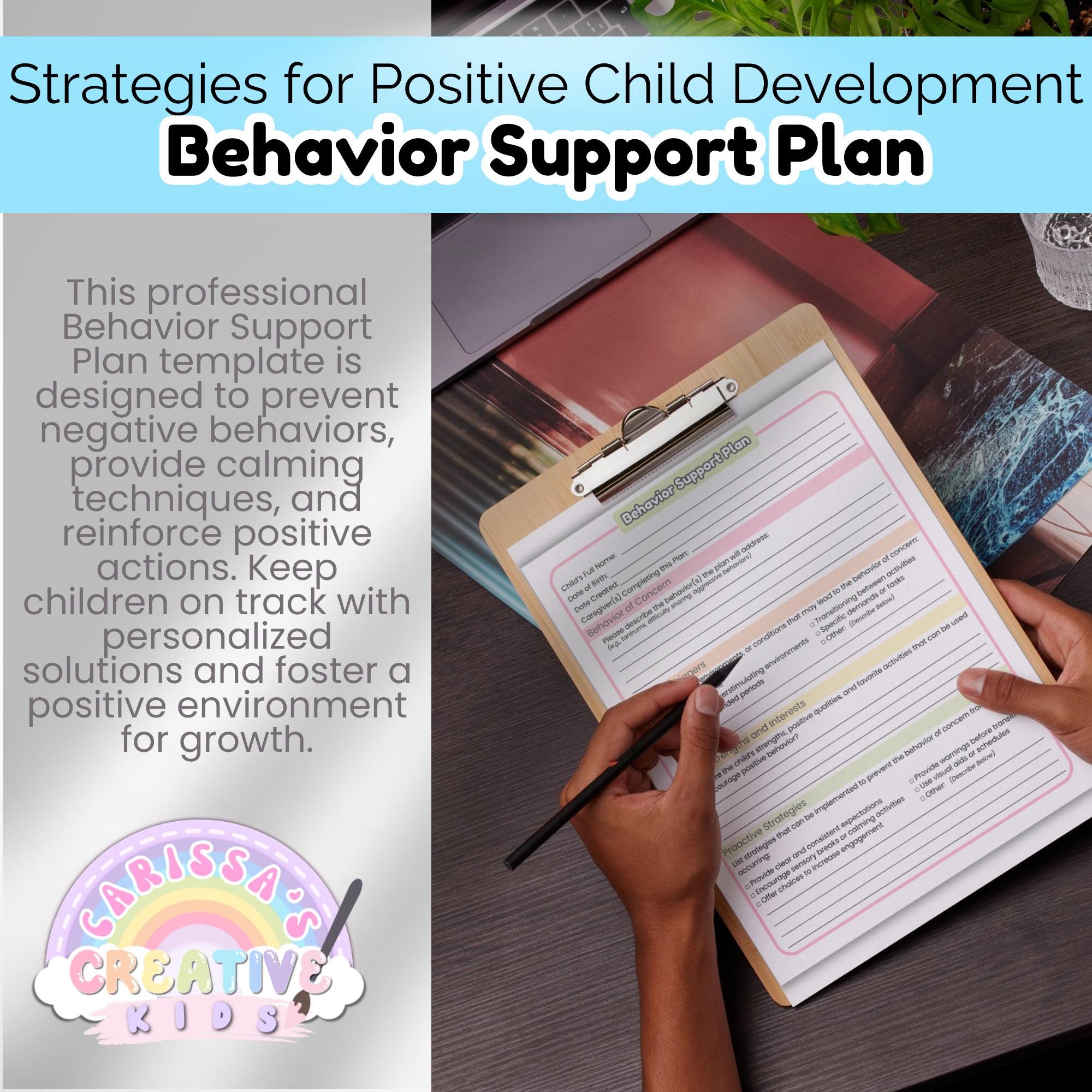 Daycare Forms Behavior Support Plan | Classroom Behavior Management ...
