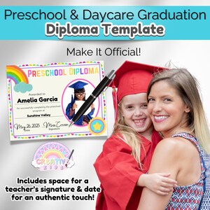 Editable Preschool Graduation Certificate | Graduation Diploma Template ...