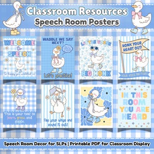 Silly Goose Speech Therapy Posters Printable | SLP Classroom Decor Wall ...