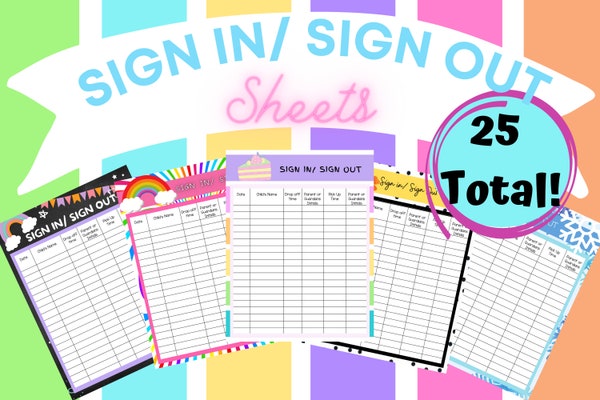 Mon-fri Sign-in Template, Printable Sign-in and Sign-out Sheet, Weekly ...