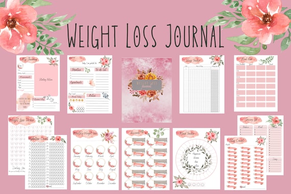 Printable Weight Loss Tracker Journal Health and Wellness | Etsy
