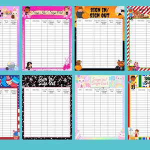 Cute and Colorful Daycare Sign in and Out Sheets Perfect for Your ...