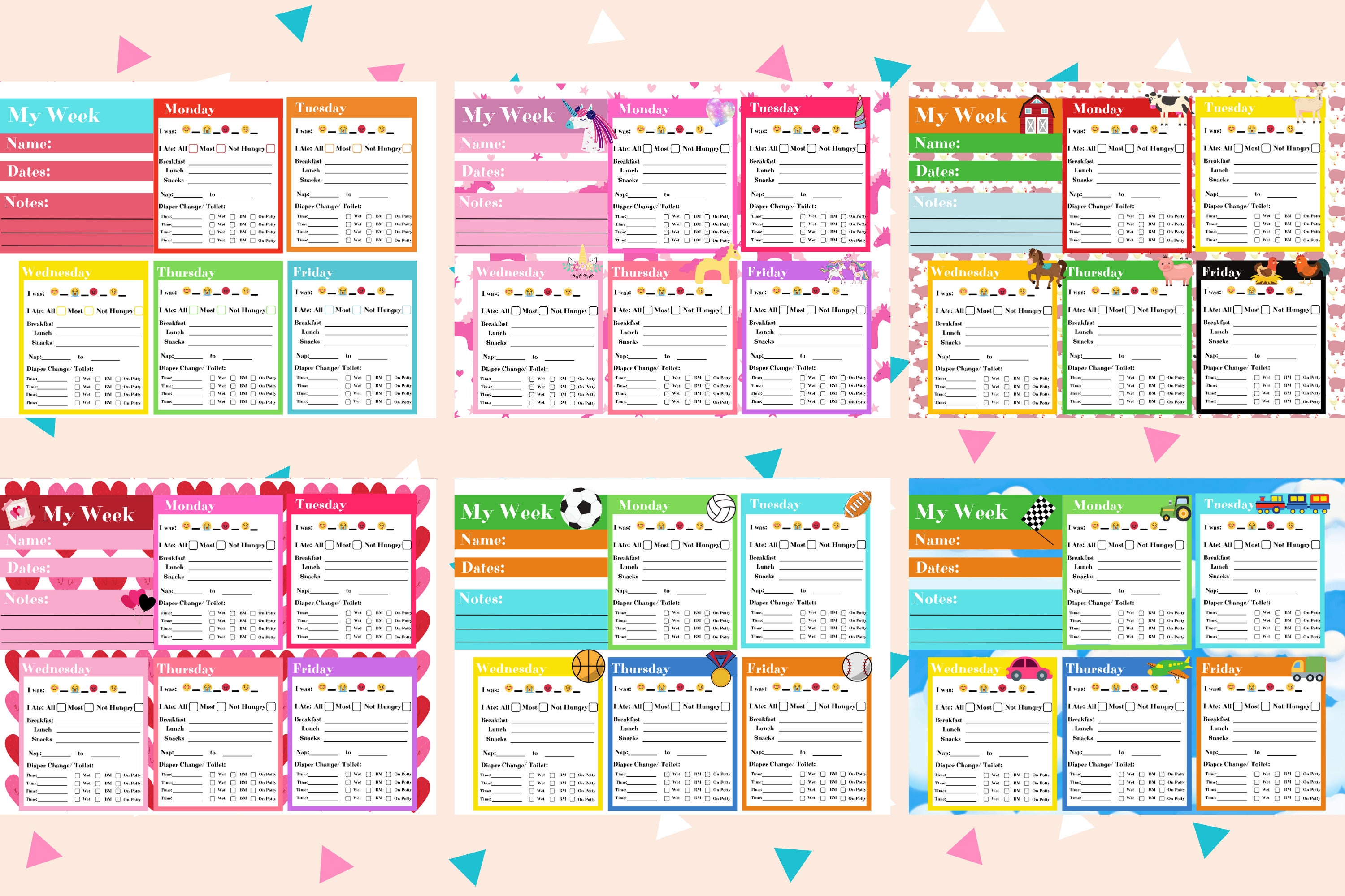 Weekly Daycare Reports for Infants, Toddlers or Preschoolers - Etsy