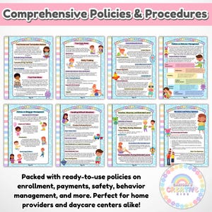 Daycare Forms- Editable Parent Handbook Template | Childcare Policies ...