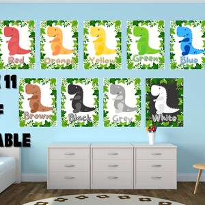 Dinosaur Color Posters Prehistoric Preschool Adventure Perfect for ...
