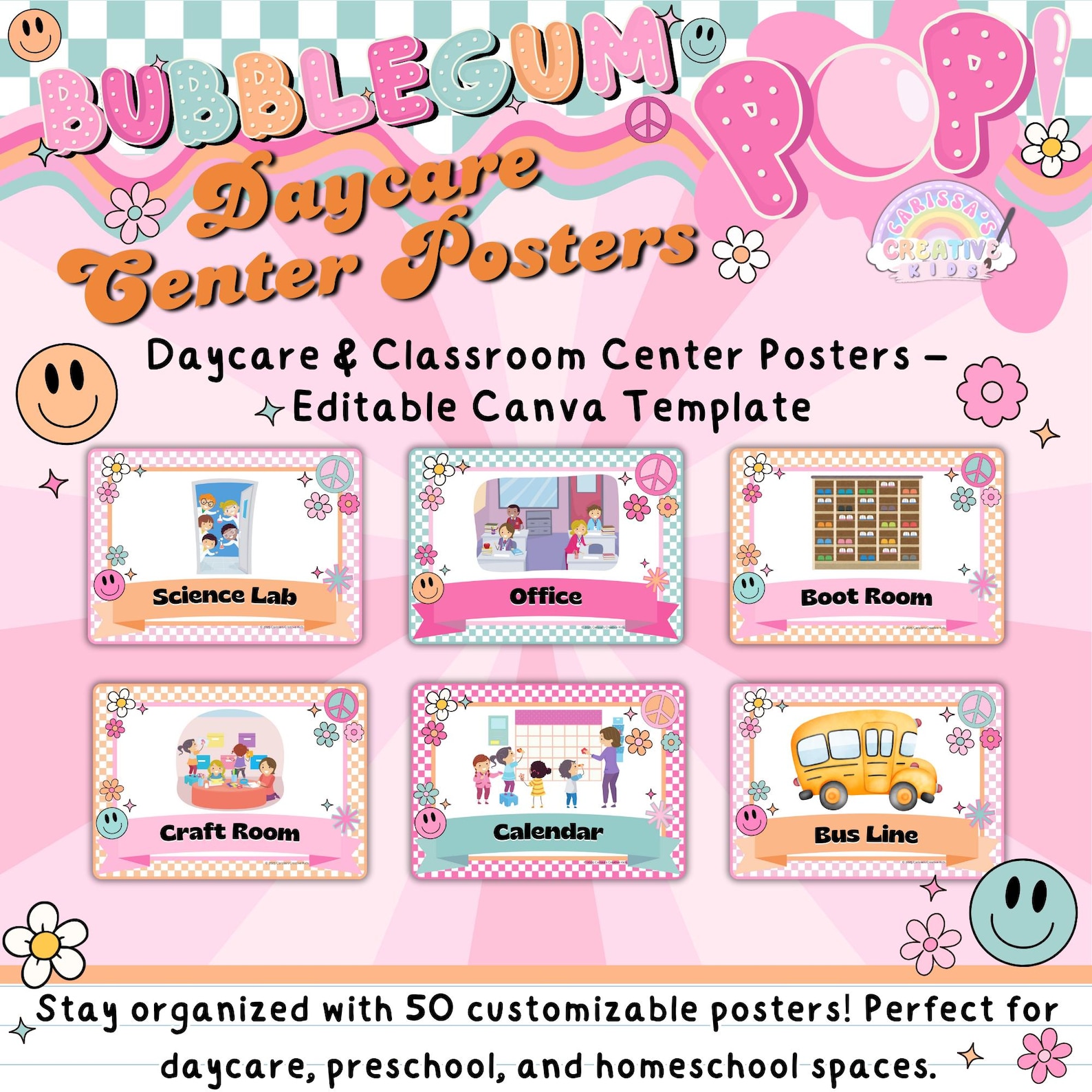 Daycare Classroom Center Signs Editable Posters | Preschool Center ...
