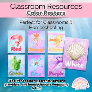 Under the Sea Color Posters Preschool Classroom Decor | Colour Playroom ...