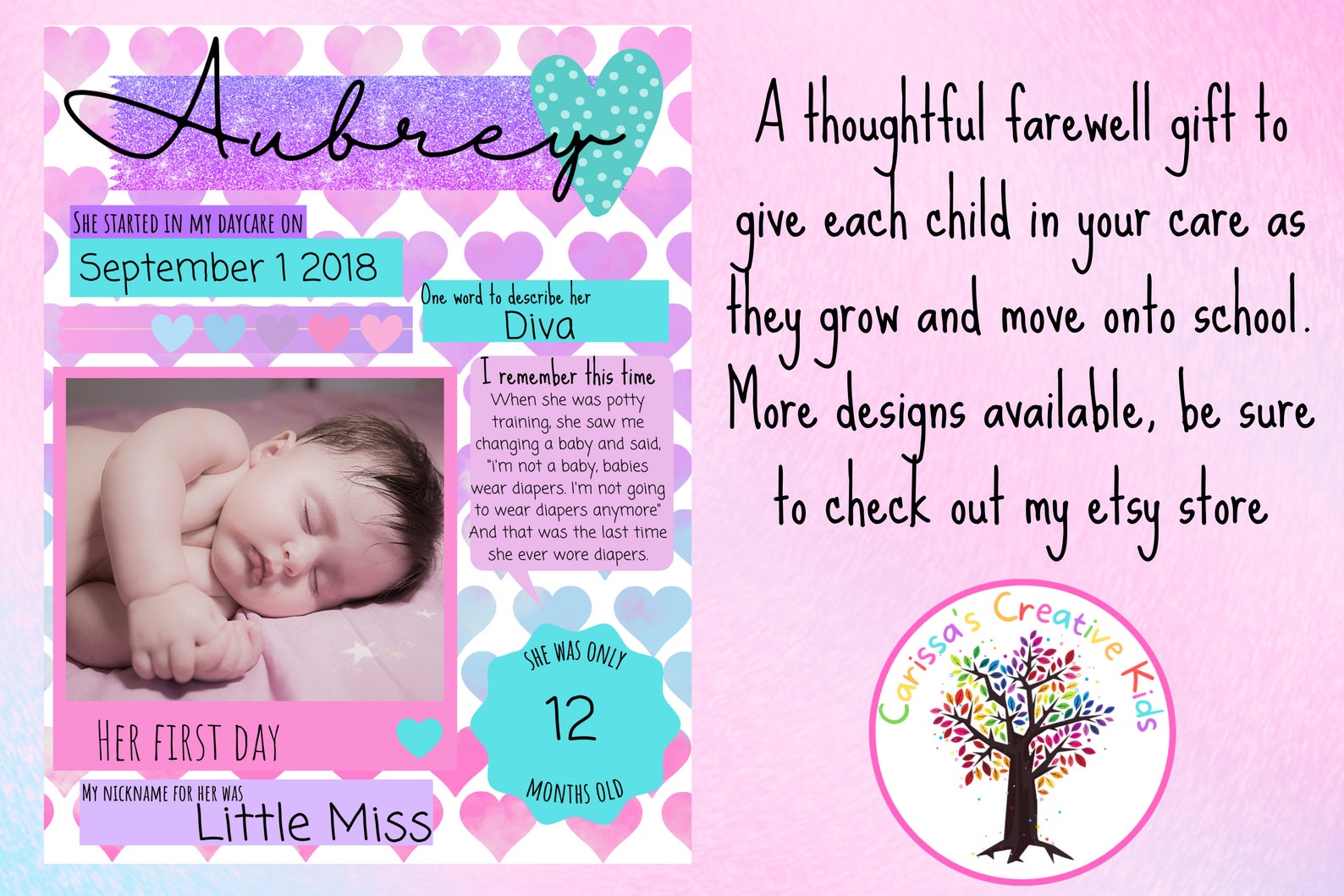 Daycare Memory Book Daycare Goodbye Gift Childcare - Etsy