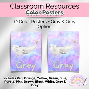 Under the Sea Color Posters Preschool Classroom Decor | Colour Playroom ...