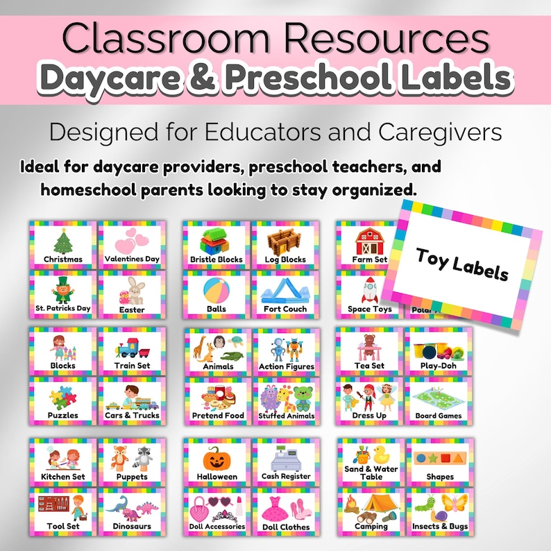 Printable Daycare Organization Labels | Preschool Classroom Labels ...