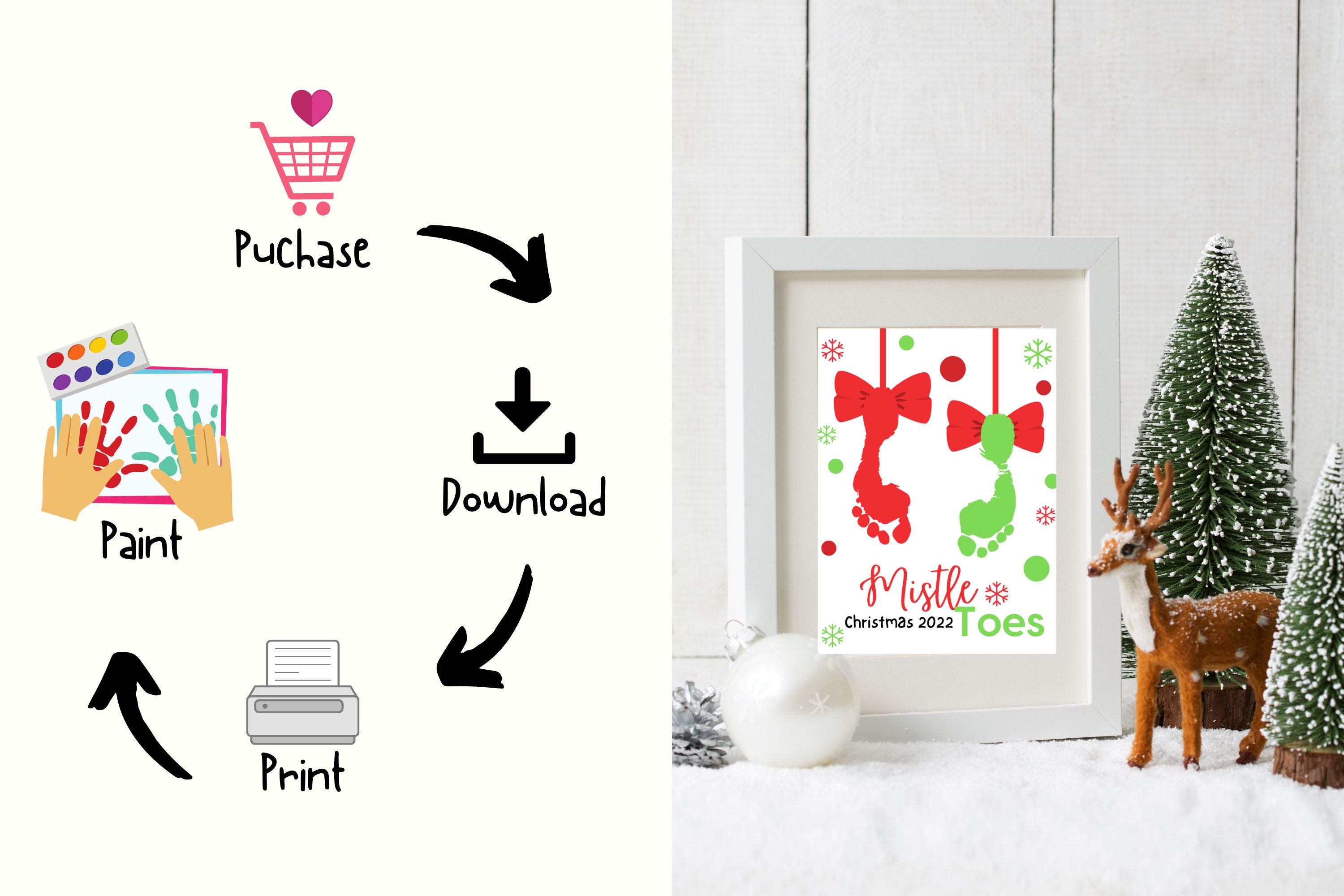 Christmas Craft Keepsake, Handprint/ Footprint Art, Daycare Activity ...