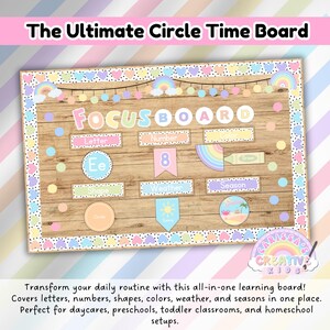 Circle Time Board | Pastel Weekly Focus Board for Preschool & Daycare ...