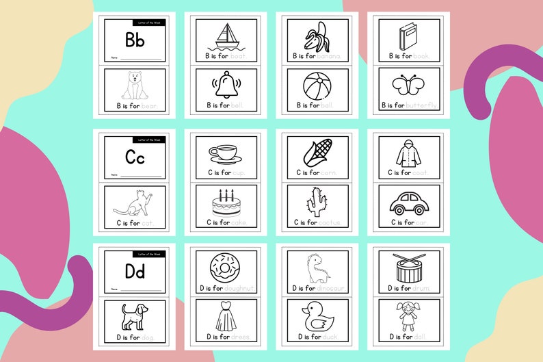 Alphabet Coloring Books Letter of the Week Daycare - Etsy