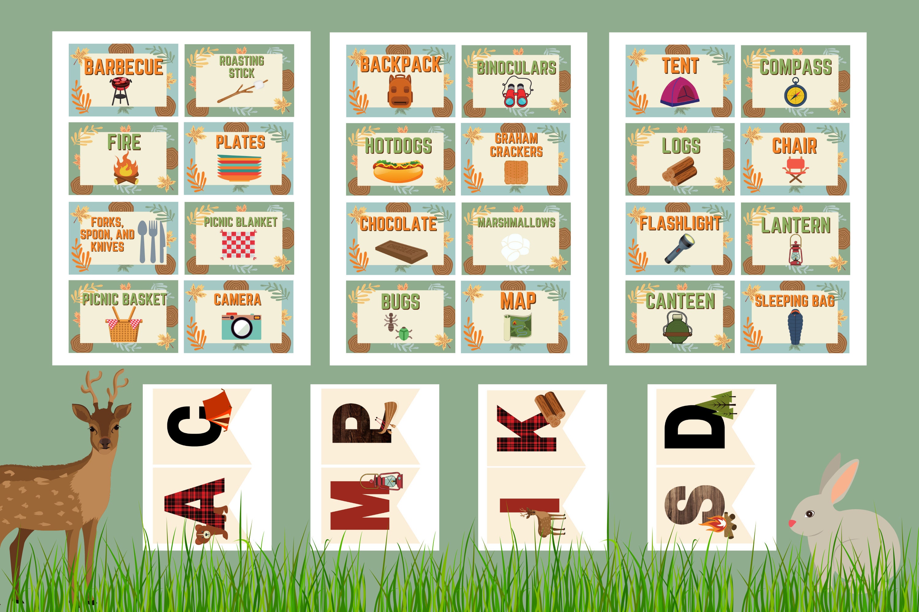 Daycare Theme Pack Let's Go Camping Dramatic Play - Etsy