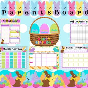 Easter Daycare/ Preschool Bulletin Board Template | Parents Board ...