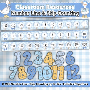 Classroom Number Line + Skip Counting Display | Preschool ...