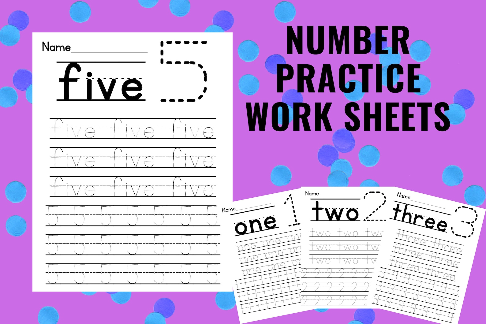 Number Practice Sheets for Preschool Daycare Homeschool - Etsy