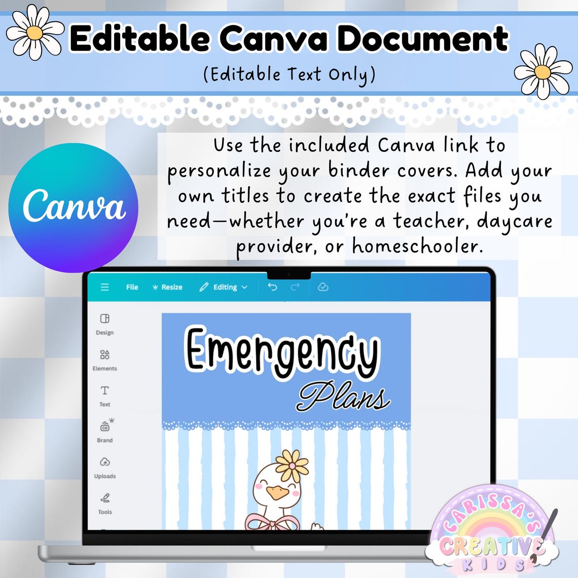 Editable Binder Covers and Spines | Silly Goose Classroom Decor Theme ...