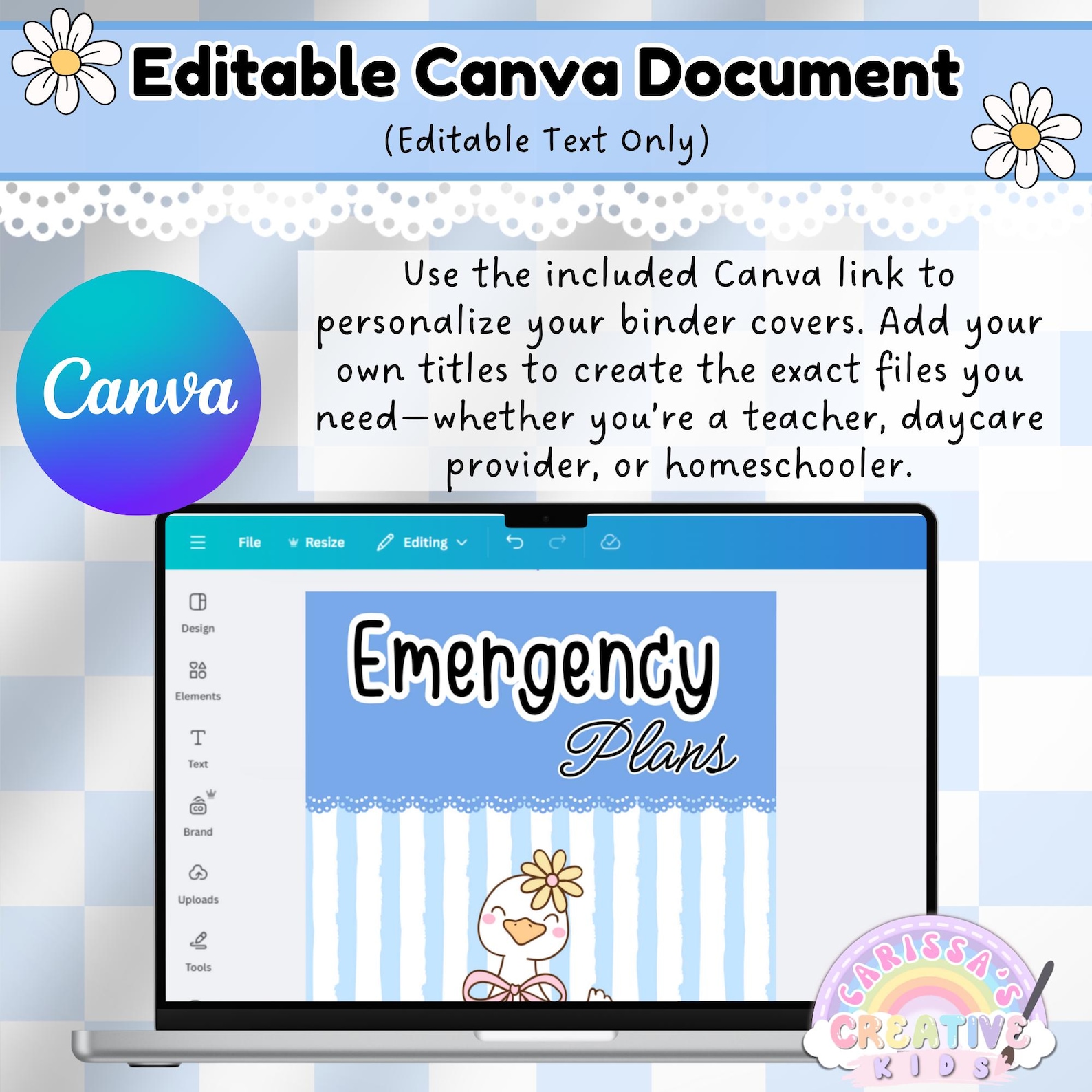 Editable Binder Covers and Spines | Silly Goose Classroom Decor Theme ...