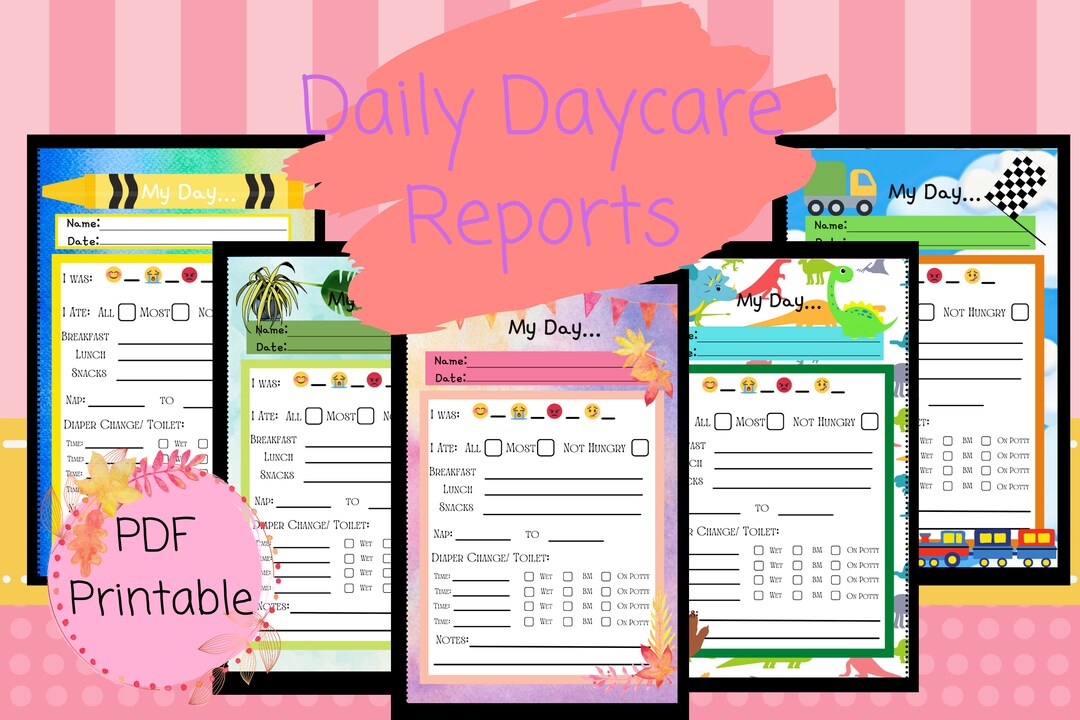 Daily Daycare Reports for Infants, Toddlers or Preschoolers - Etsy