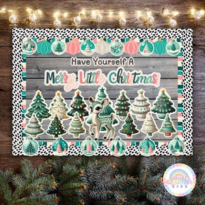 Vintage Christmas Bulletin Board Kit Retro Inspired Classroom Decor ...