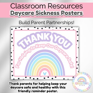Daycare Sickness Posters | Sick Policy Posters to Help Keep Your Space ...