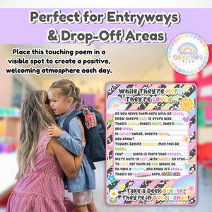Childcare Entry Poem Wall Art Poster | Drop off Reassurance for Daycare ...