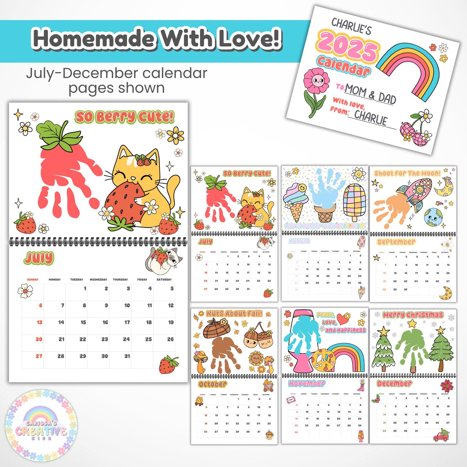 2026 Handprint Calendar | Printable Keepsake Art | Perfect Gift for ...