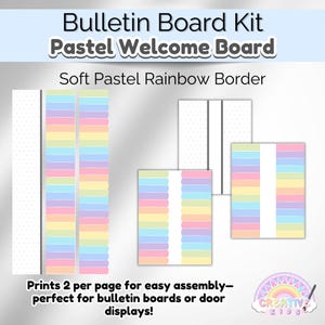 Rainbow Pastel Classroom Bulletin Board Kit | Back to School Classroom ...