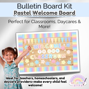 Rainbow Pastel Classroom Bulletin Board Kit | Back to School Classroom ...