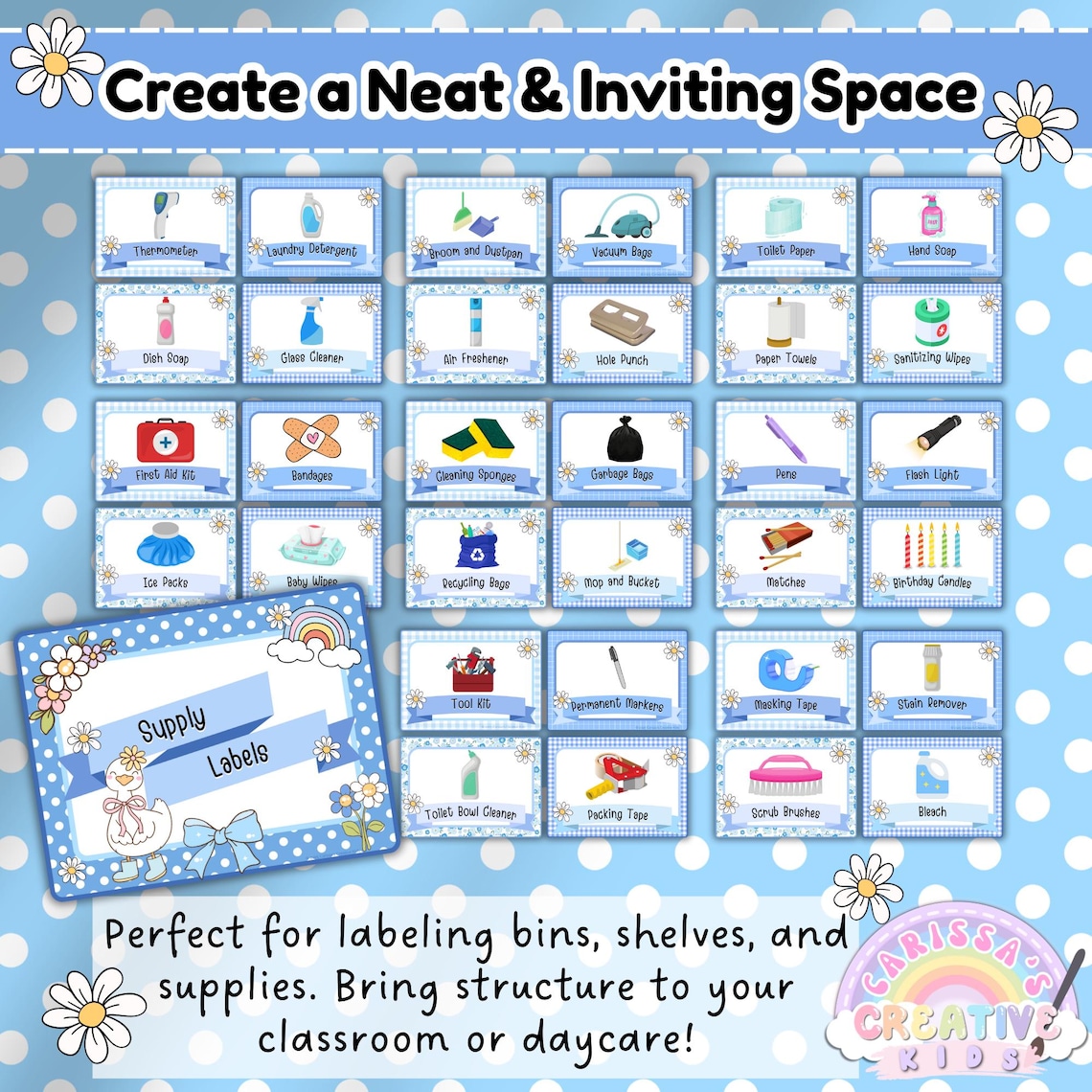 Classroom Decor Labels for Daycare & Preschool | Editable Silly Goose ...