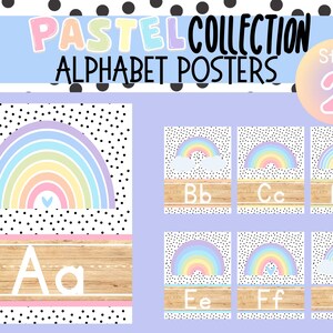 Rainbow Pastel Alphabet Posters | Preschool, Daycare, Childcare Center ...