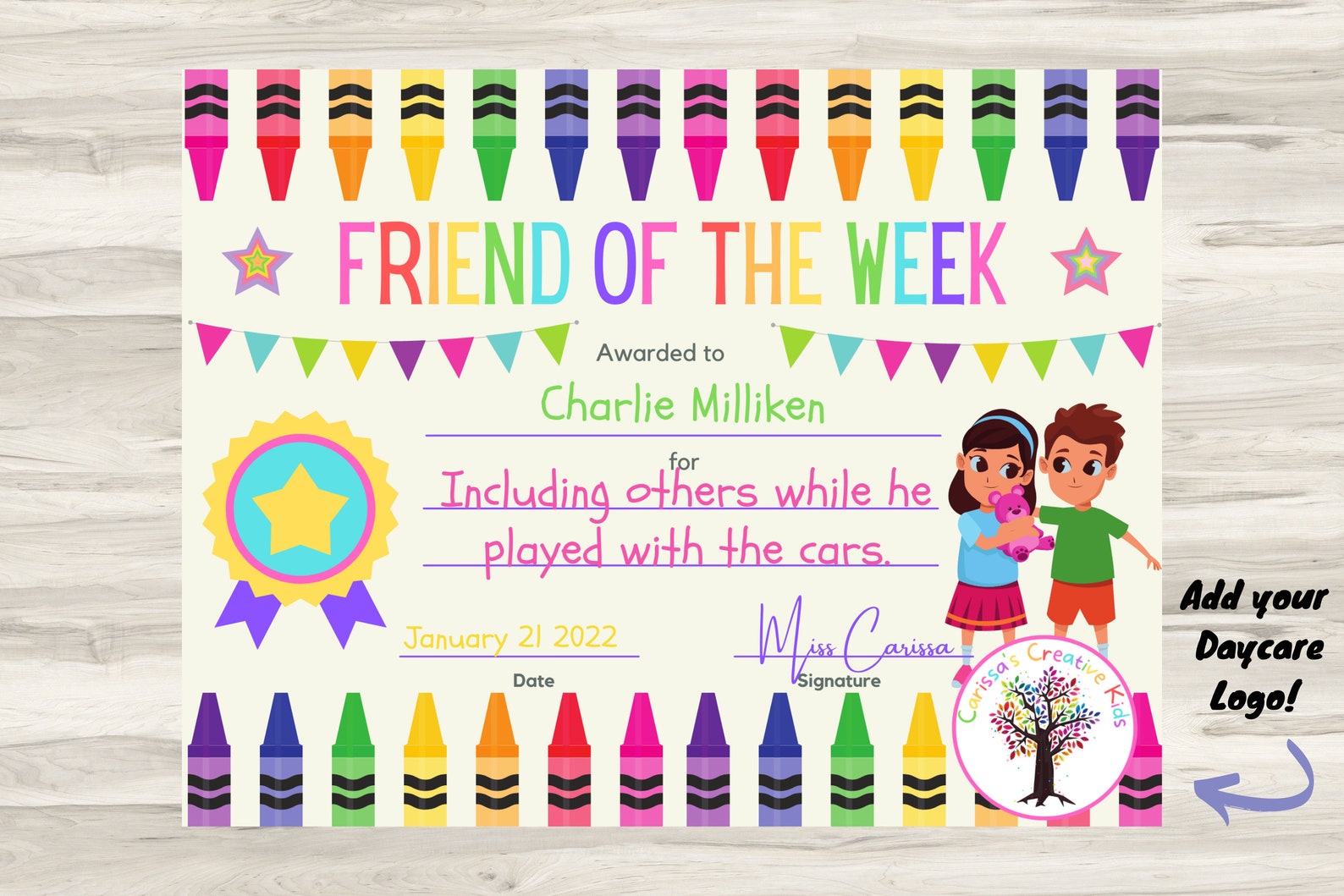 Daycare Weekly Award | Daycare Award System | Home Daycare or Daycare ...