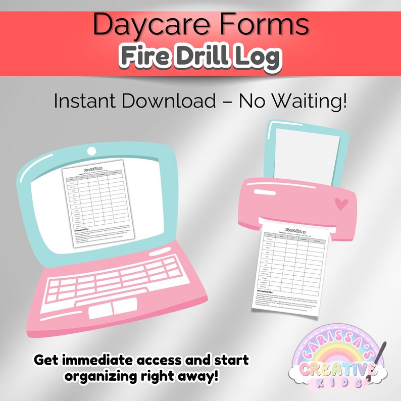 Fire Drill Log Template | Fire Drill Record Form | Daycare & Preschool ...