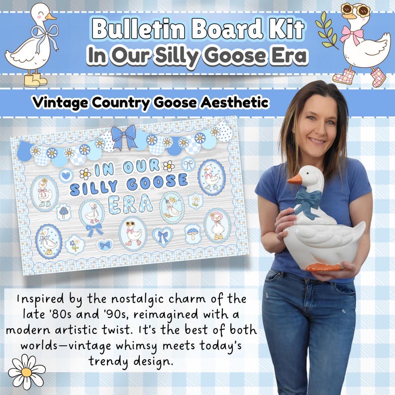Vintage Retro Country Goose Bulletin Board Kit | Silly Goose Era ...