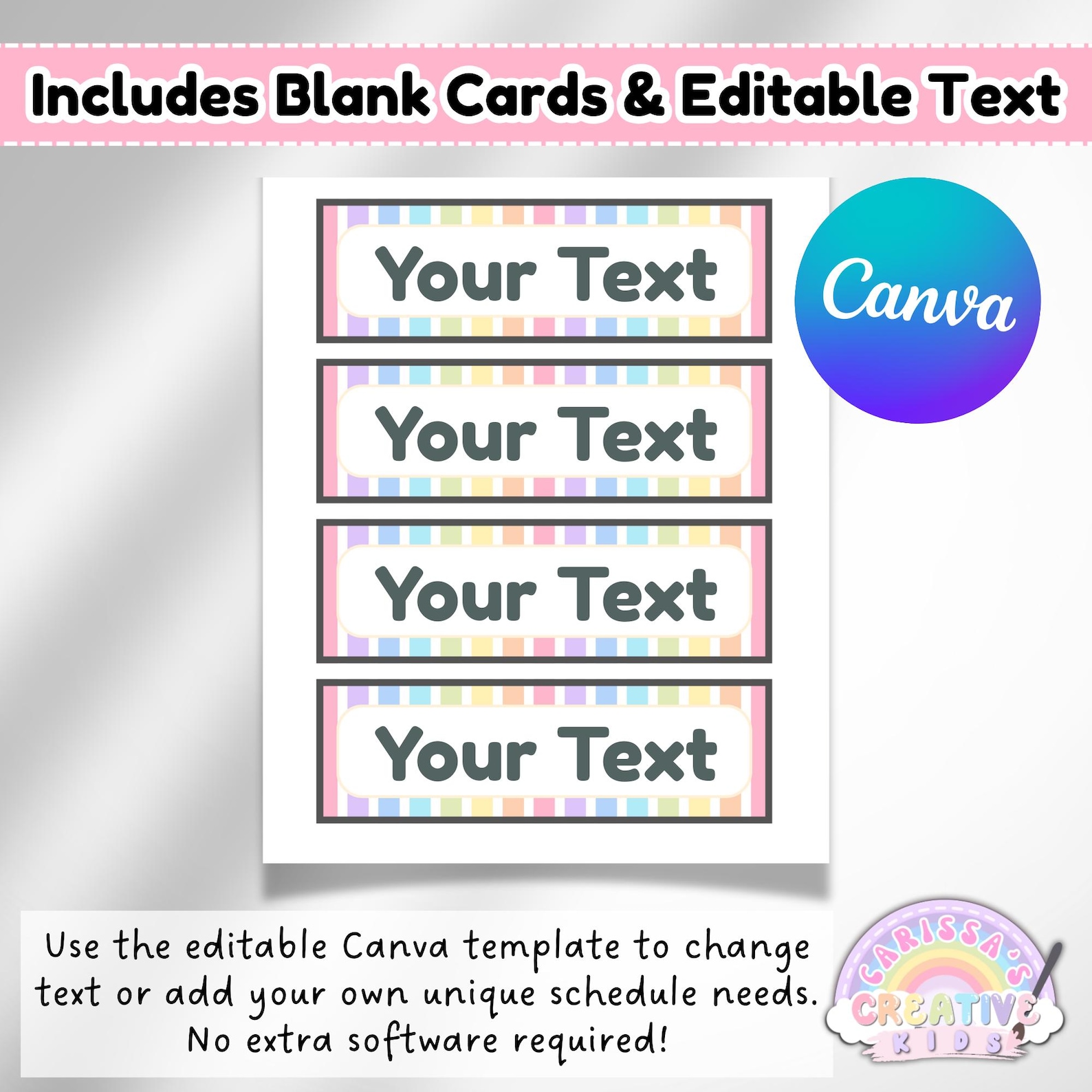 Printable Daily Schedule Cards for Daycares, Preschools & Childcare ...