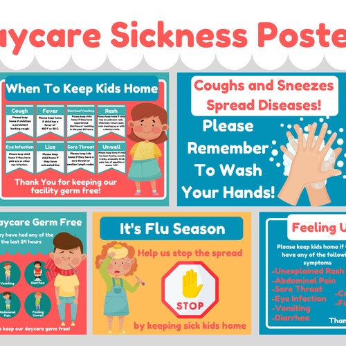 Daycare Sick Policy Poster For Childcare And Daycare Etsy Australia