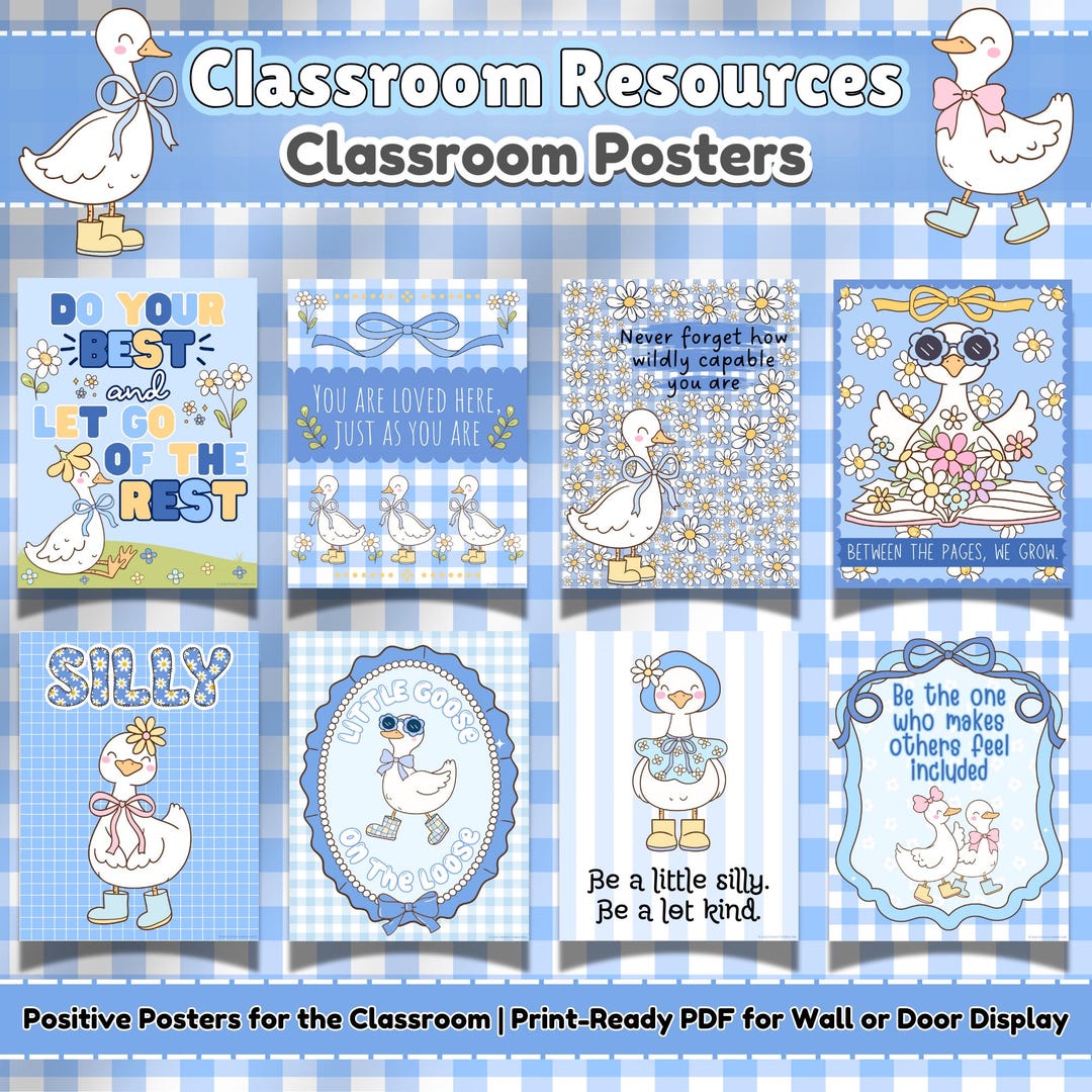 Classroom Posters Vintage Silly Goose Printable | Educational Wall Art ...
