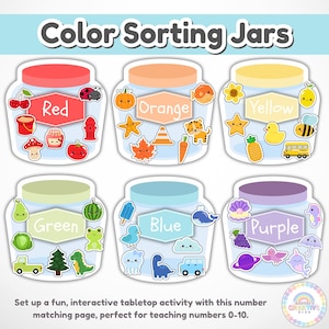 Color Sorting Toddler Activity Quiet Time Pages | Busy Book | Table ...