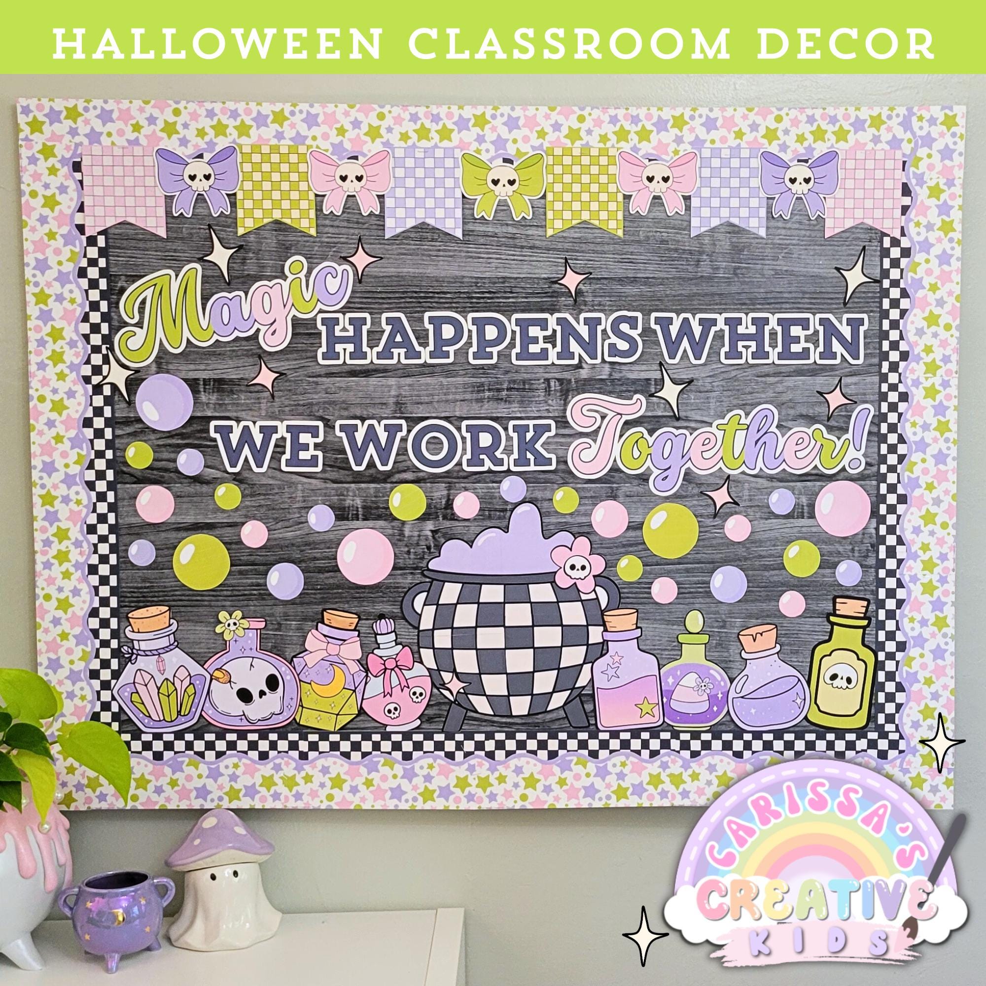 Pastel Halloween Bulletin Board Kit | Printable Classroom Decor | Cute ...